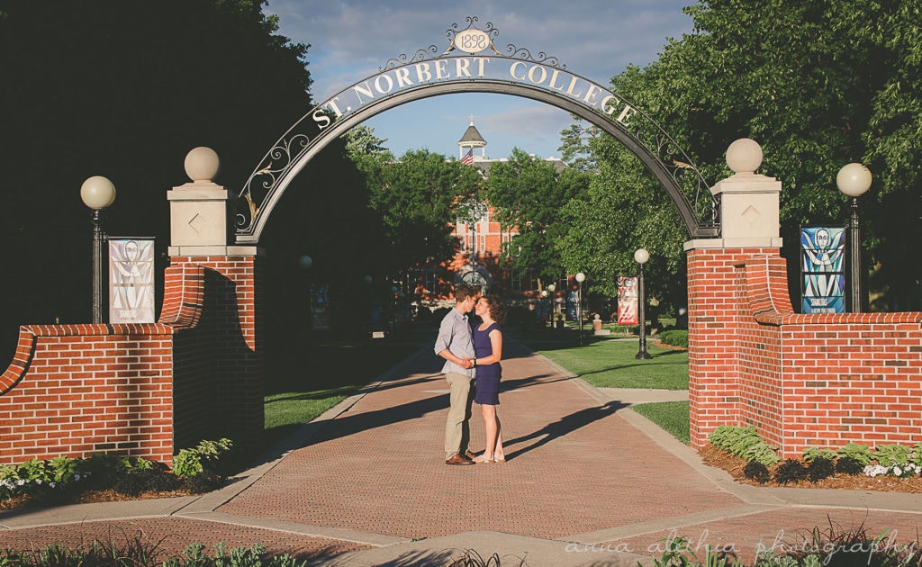 St. Norbert College De Pere WI Engagement Photos